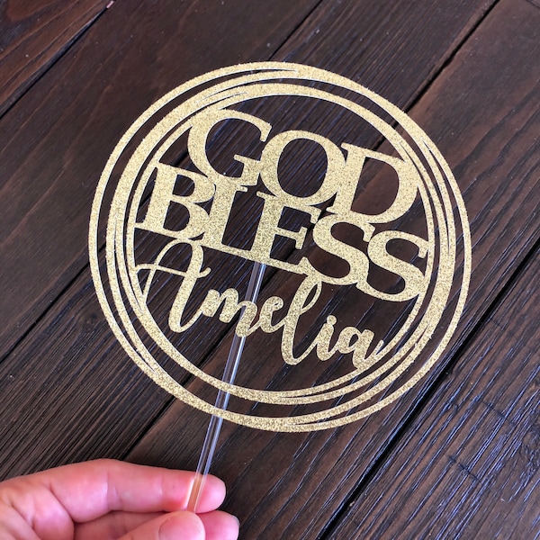God Bless Cake Topper - Etsy