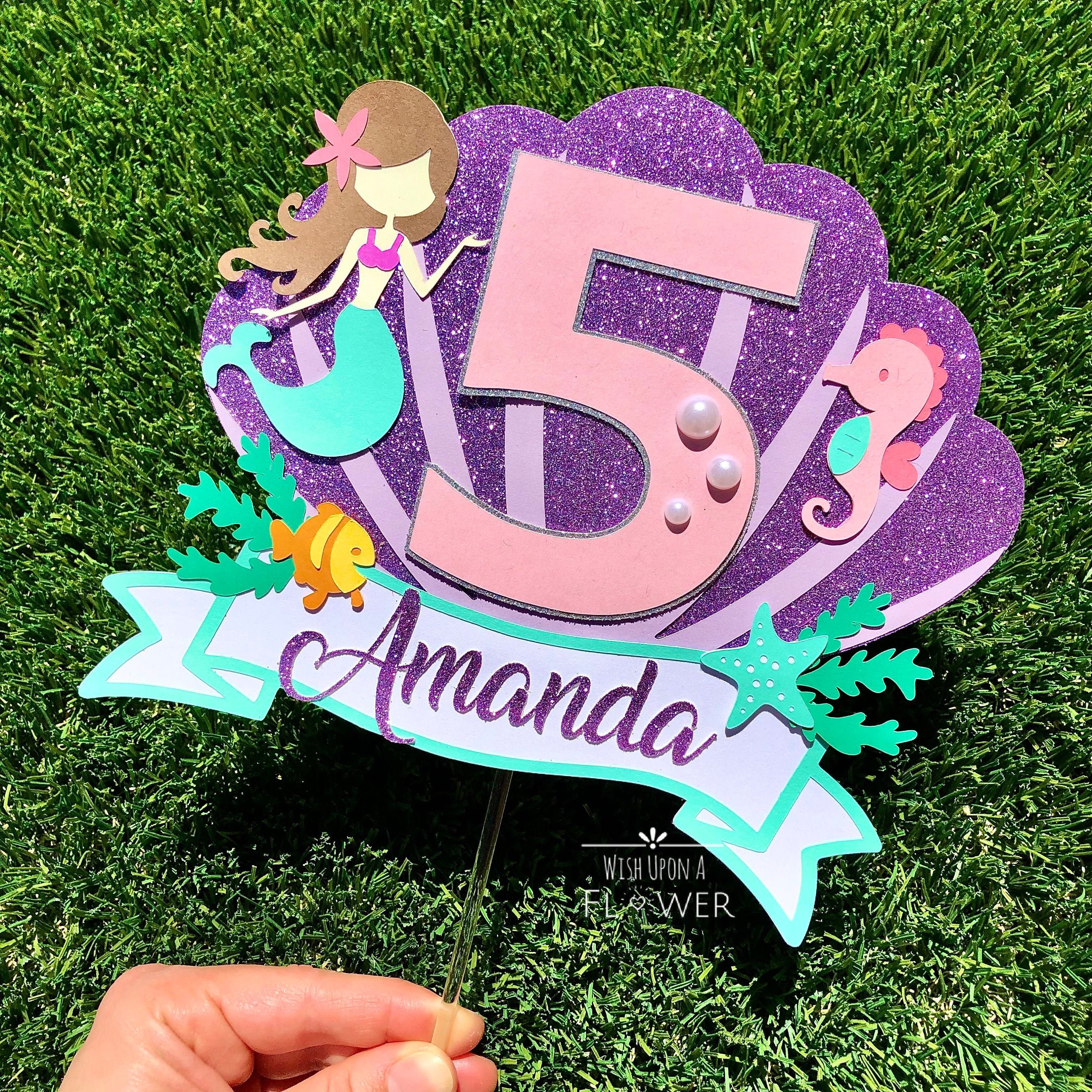 Mermaid Cake Topper Mermaid Party Decorations Under the Sea - Etsy