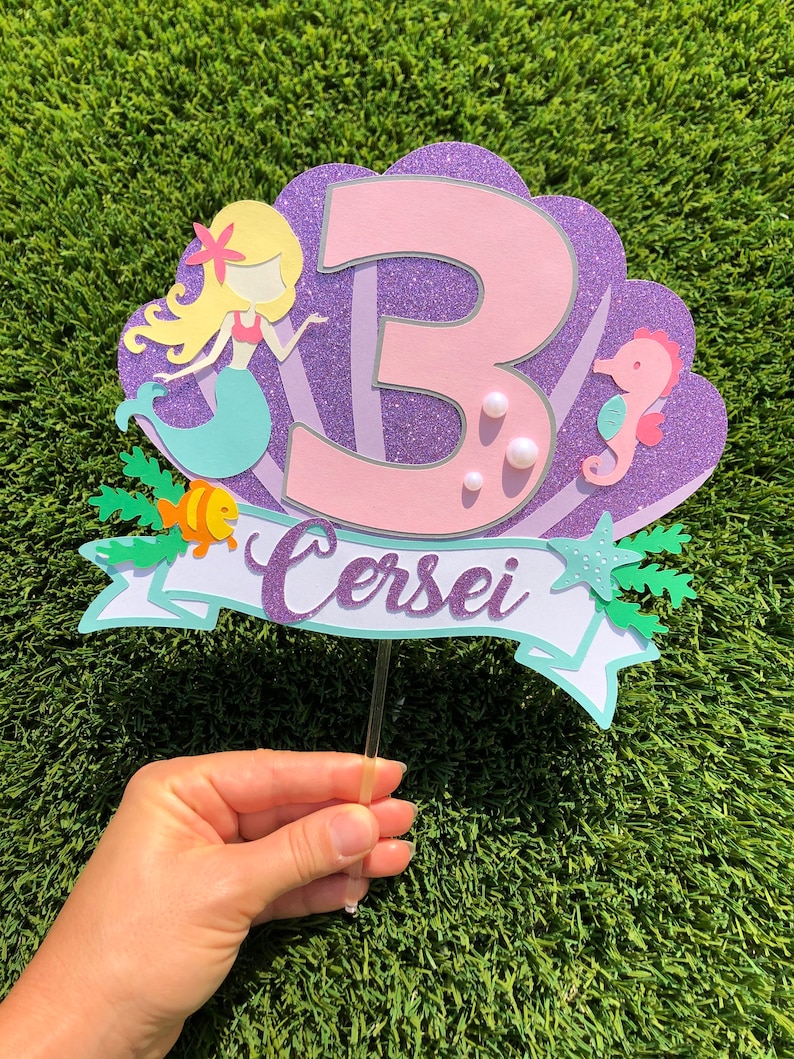 Mermaid Cake Topper Mermaid Party Decorations Under the Sea - Etsy