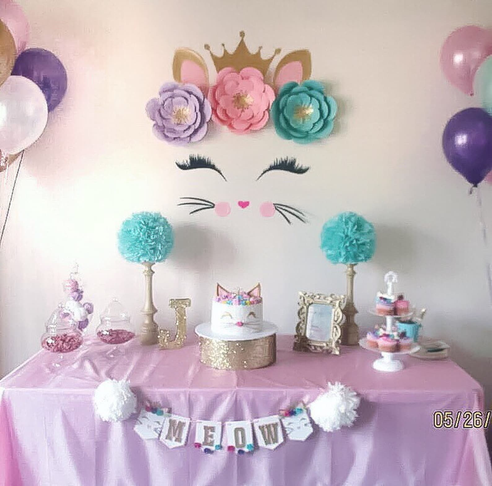 Cat Backdrop DIY Kitty Party Cat Party Kitty Decorations - Etsy