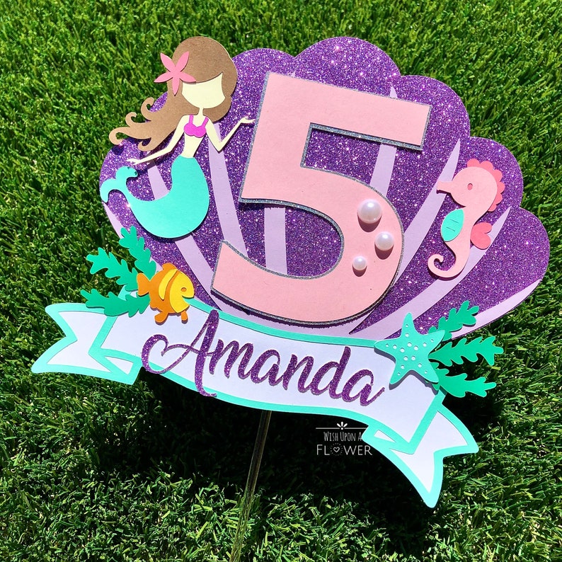 Mermaid Cake Topper Mermaid Party Decorations Under the Sea - Etsy