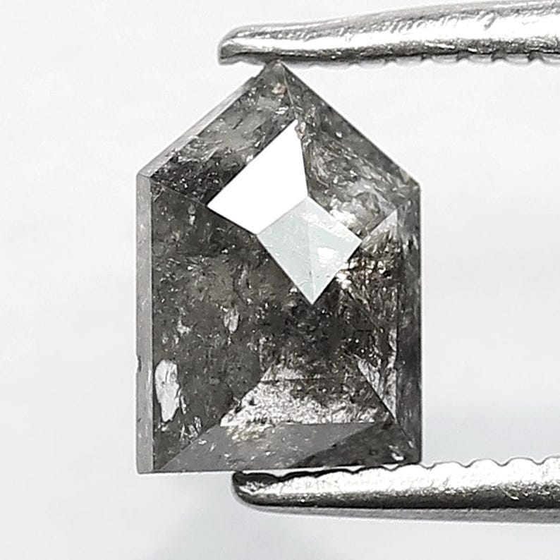 1.03 CT Loose Bullet Cut Salt and Pepper Diamond, Dark Stormy Gray - Etsy