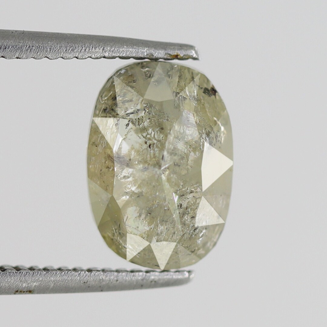 2,09 CT natürliche lose Diamant natürliche grau schwarz Farbe 9,2 X 6,5 ...