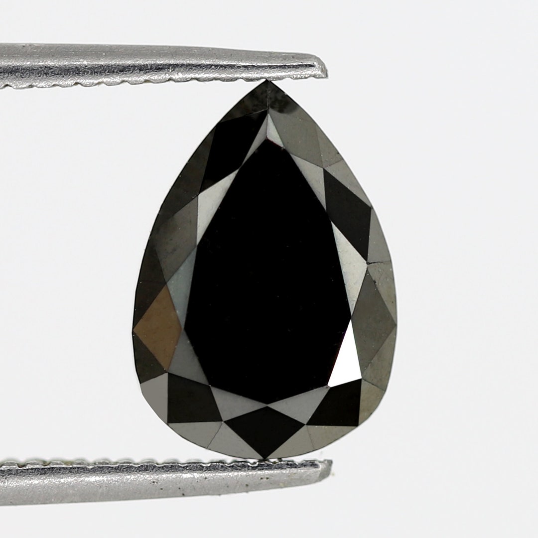 2.66 CT Pear Shape Black Diamond: Color Enhanced Loose Stone - Etsy
