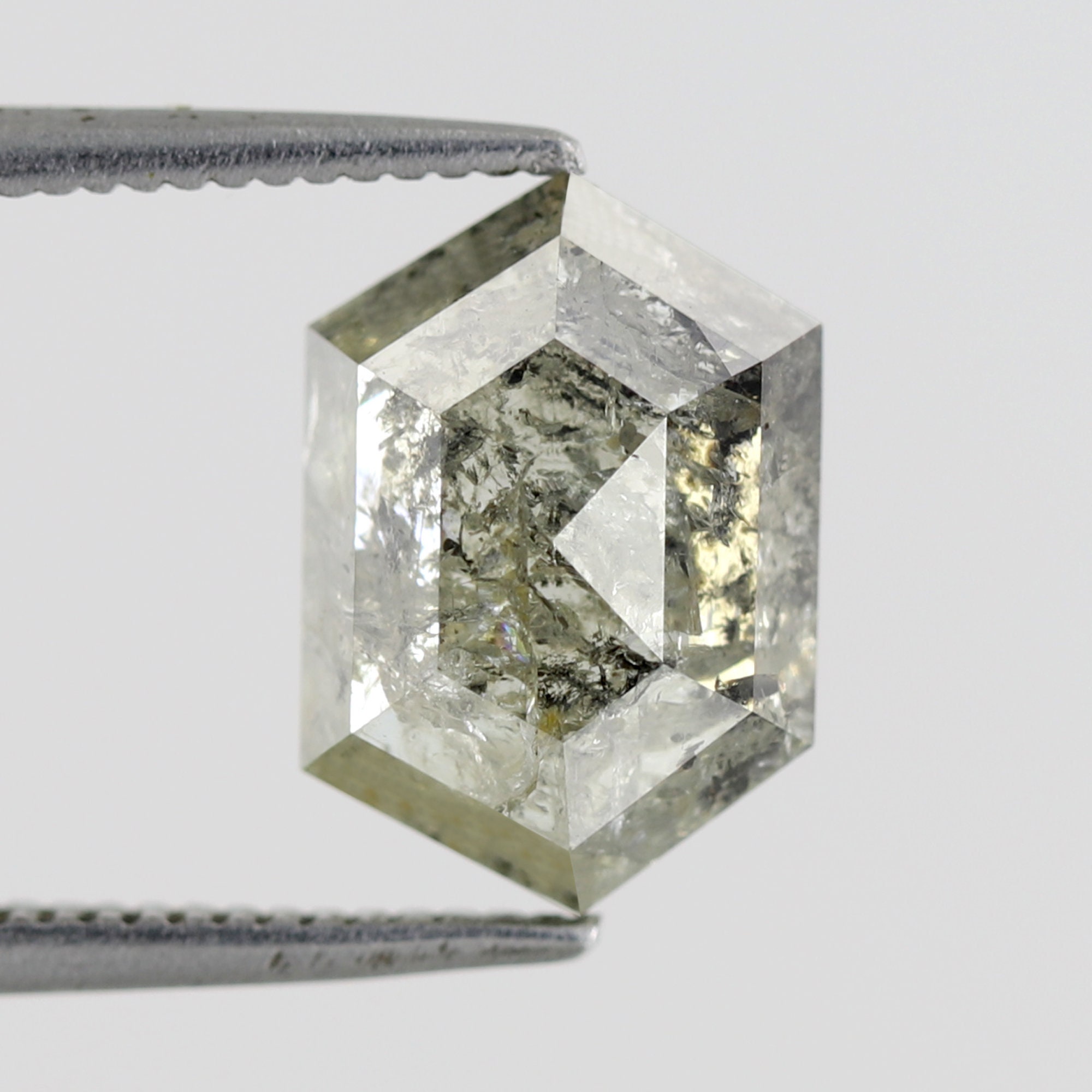 3.61 CT Long Hexagon Shape Diamond Natural Grey Black Color - Etsy