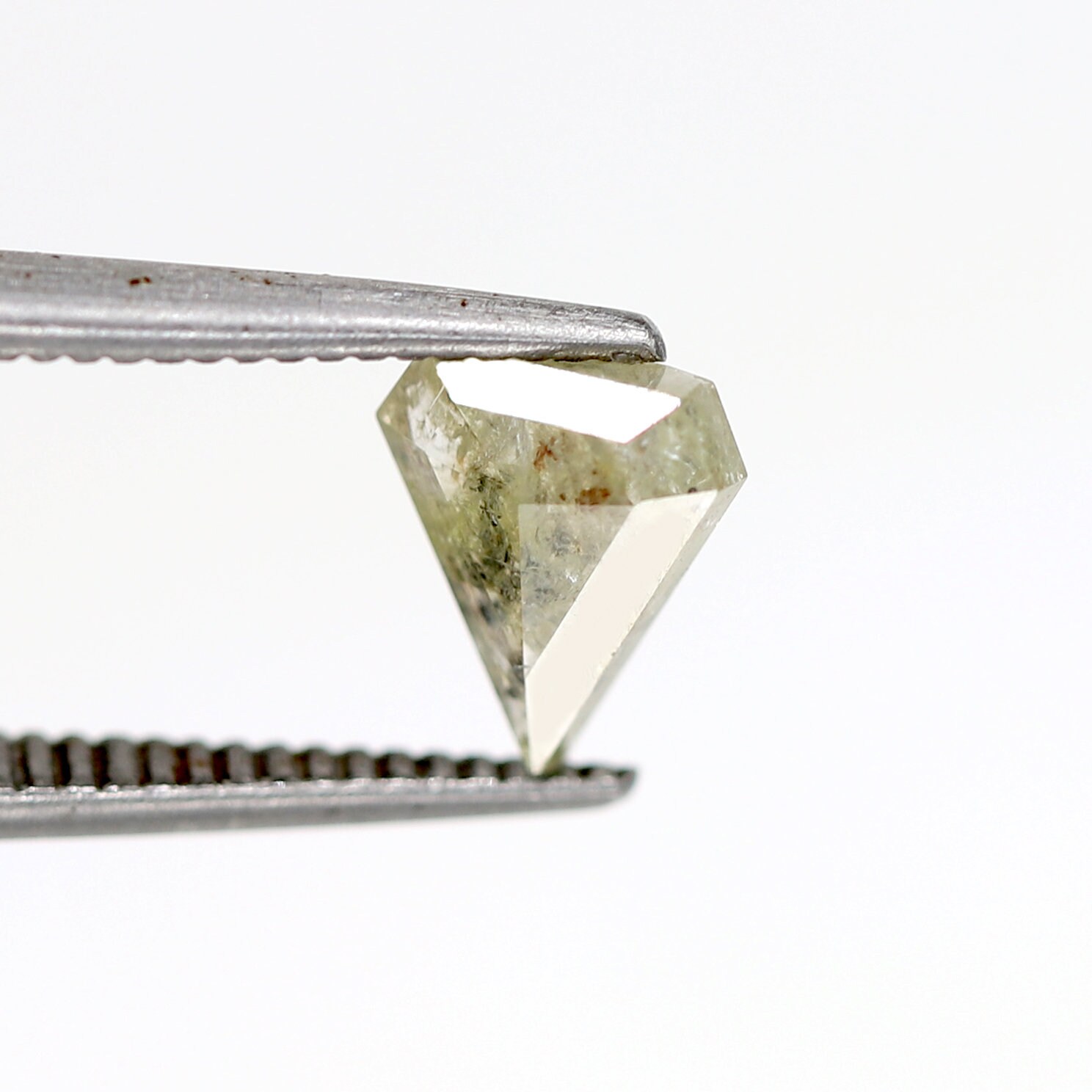 0.77 ct natural fancy ICY white milky diamond Pentagon | Etsy