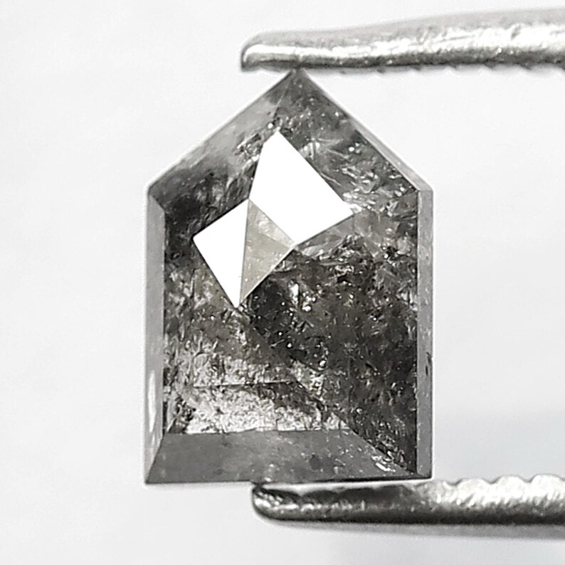 1.03 CT Loose Bullet Cut Salt and Pepper Diamond, Dark Stormy Gray - Etsy