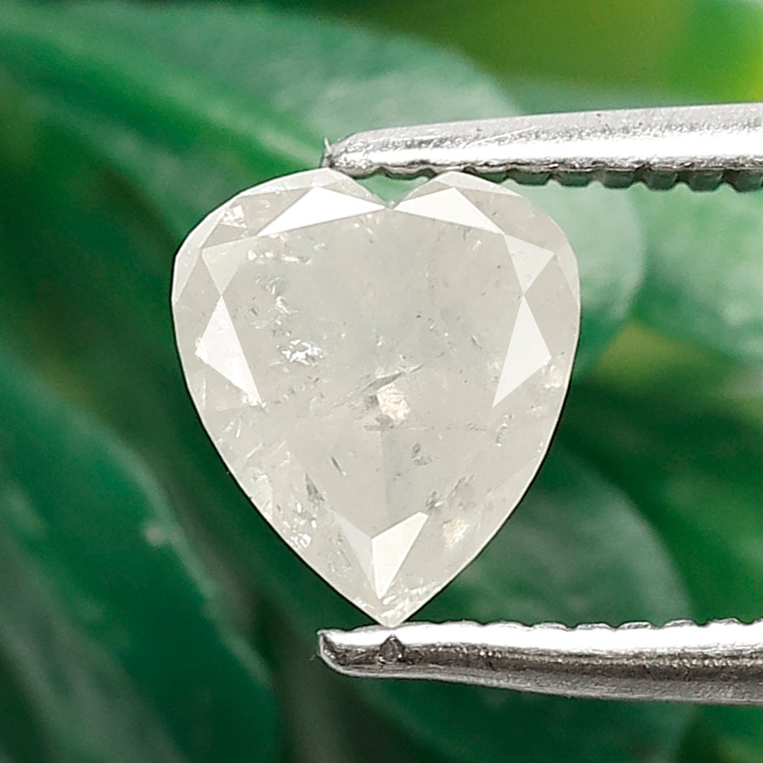 Heart Shape 0.95 CT Salt & Pepper Diamond - Icy White Loose Stone - Etsy