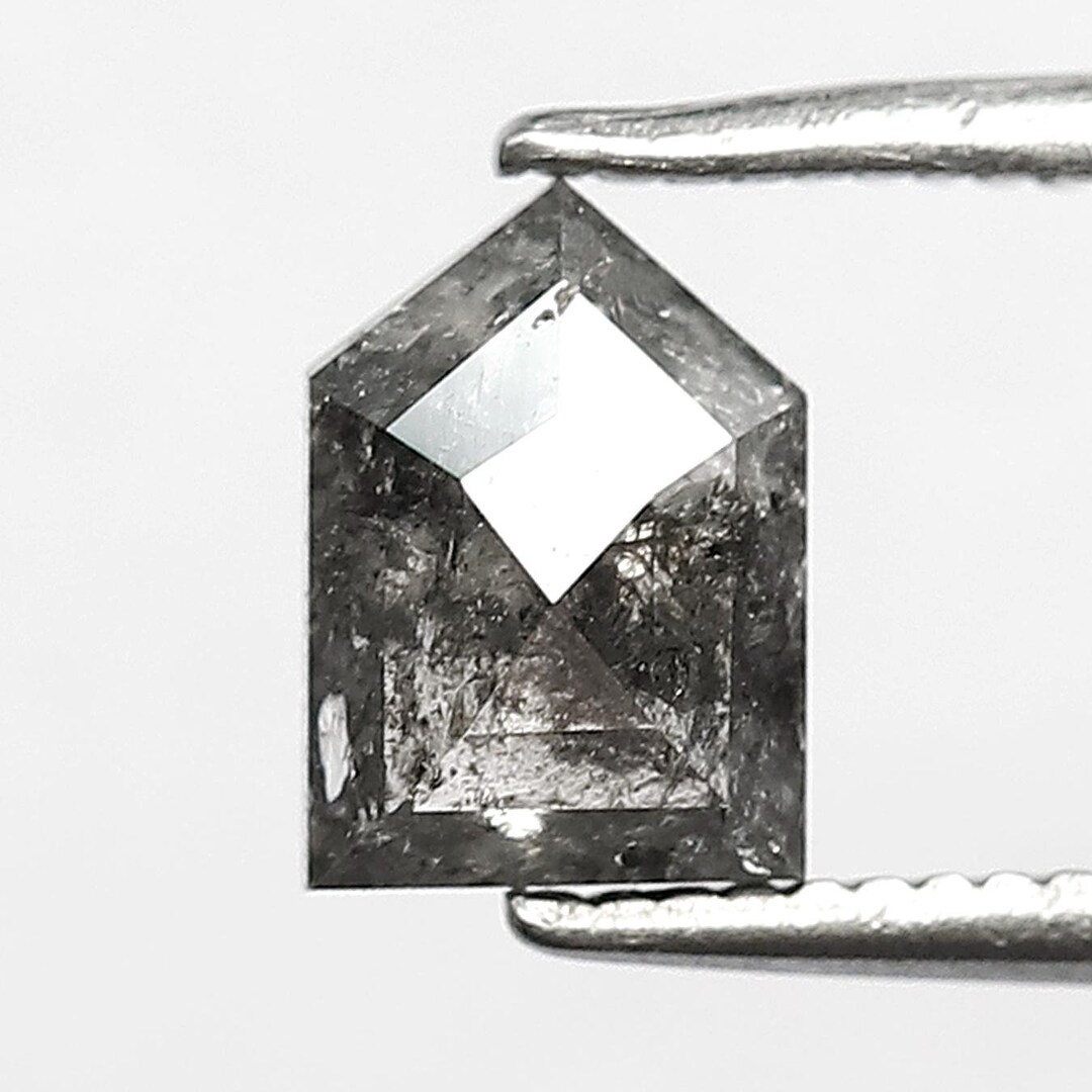1.03 CT Loose Bullet Cut Salt and Pepper Diamond, Dark Stormy Gray - Etsy