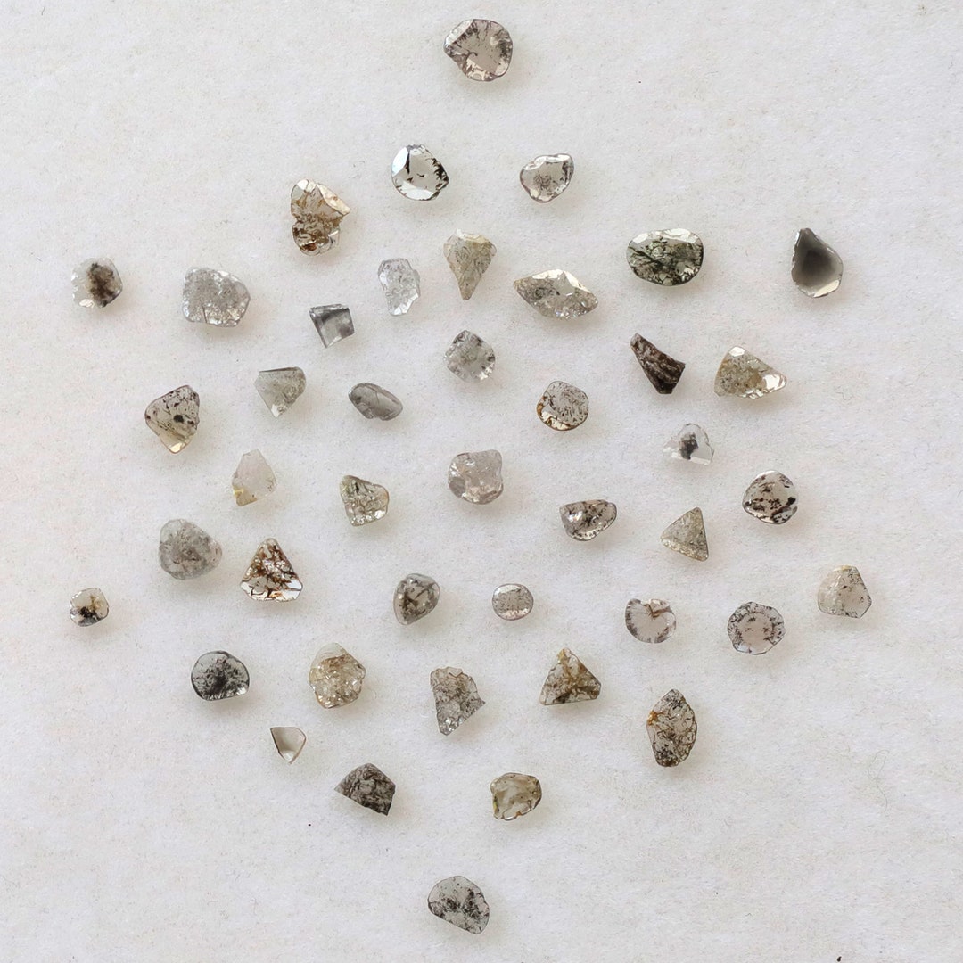 6.24 CT English Slice Polki Natural Loose Diamonds,salt and Pepper Grey ...