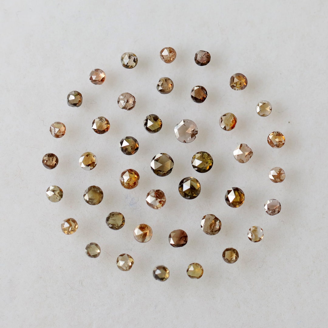 4,06 CT Natürliche Lose Diamantmischung Lot Diamant 2,5 bis 3,8 MM Rund Rosenschliff Diamant ...