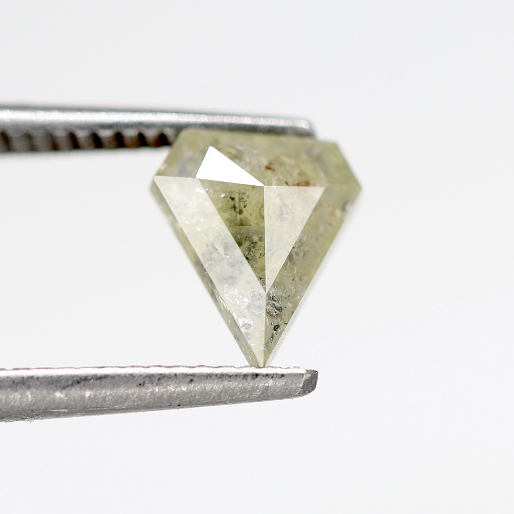 0.77 ct natural fancy ICY white milky diamond Pentagon | Etsy