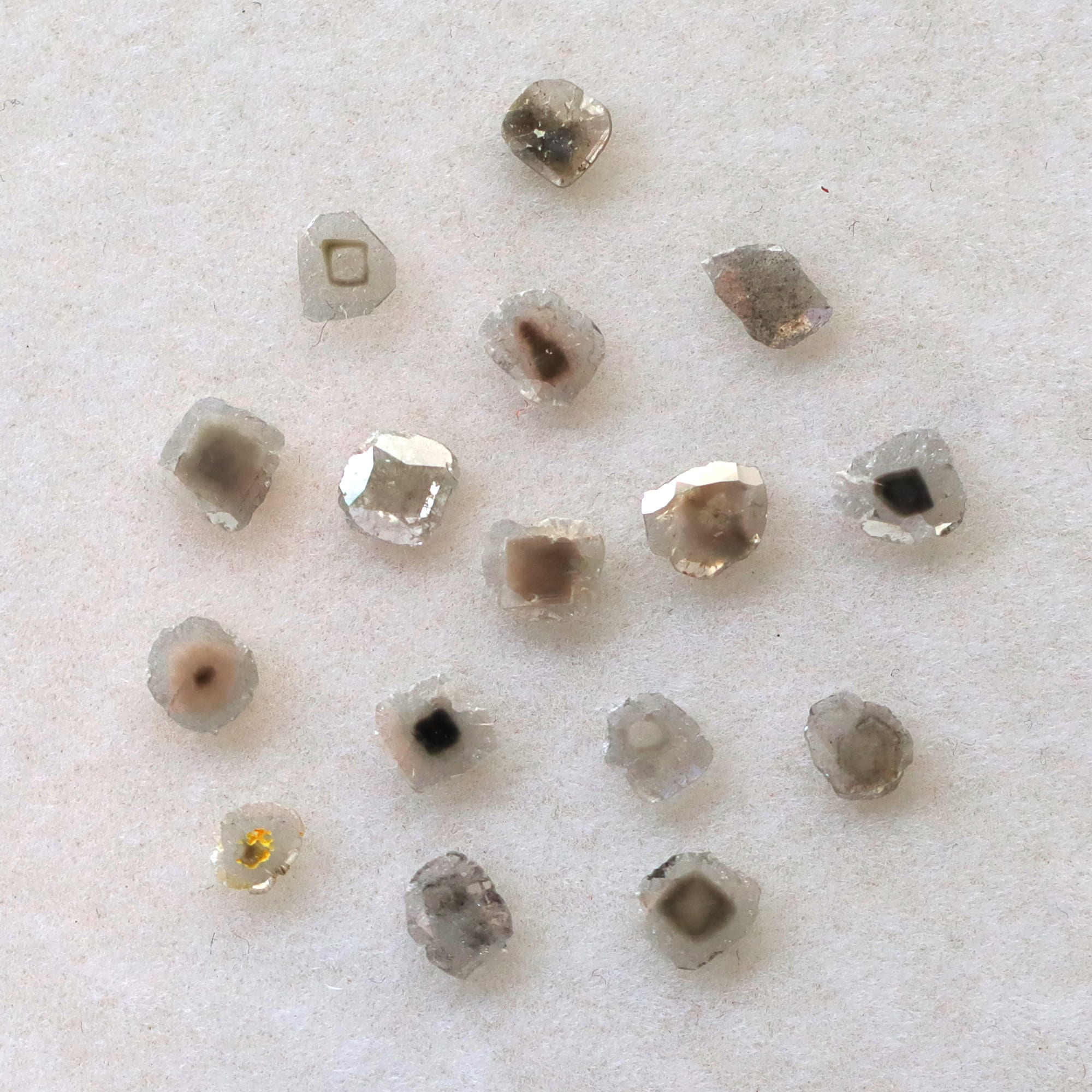 2.77 CT English Slice Polki Loose Natural Grey Black color Diamonds, 5 ...