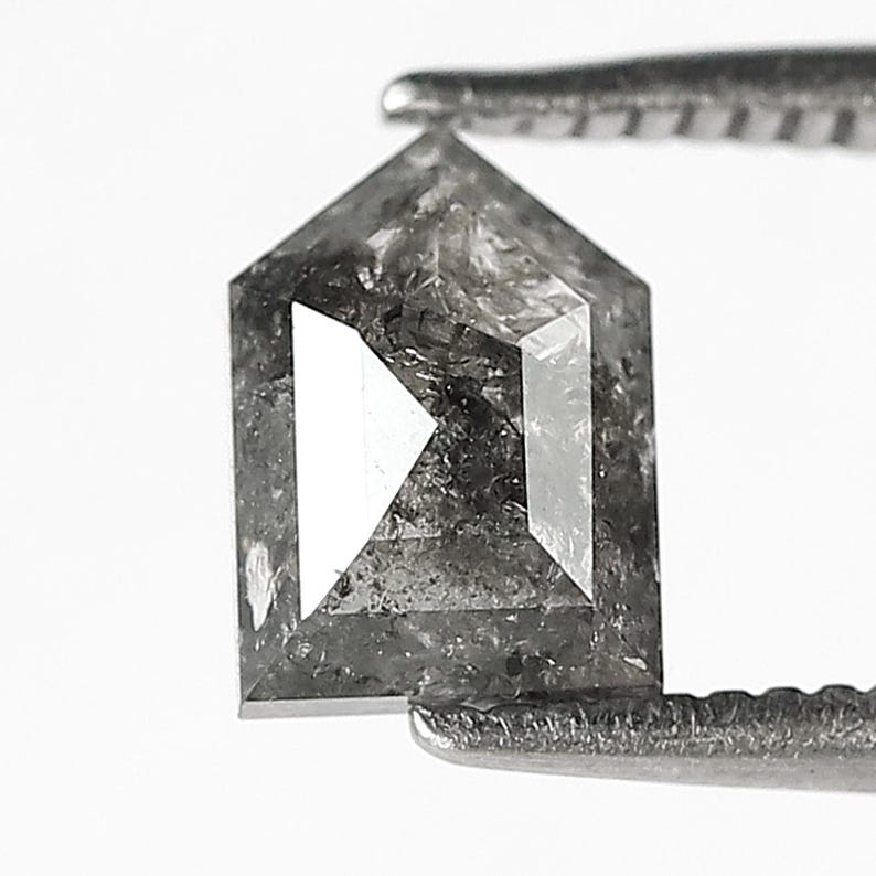 1.03 CT Loose Bullet Cut Salt and Pepper Diamond, Dark Stormy Gray - Etsy