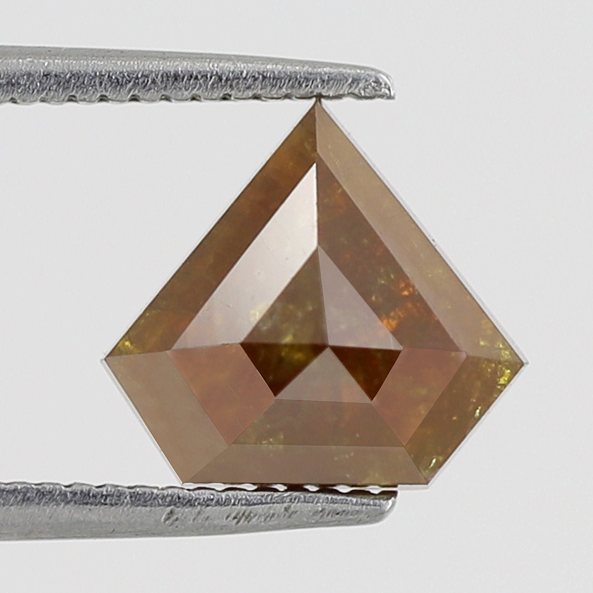 2.08 CT Pentagon Shape Diamond Beautiful Brown Yellow Color 8.1 x 8.8 x ...