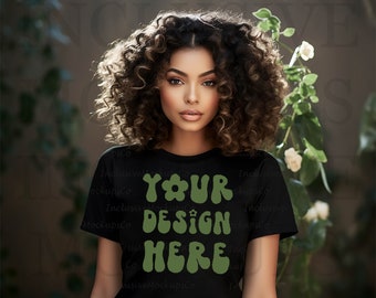 Black Woman Model, Black Woman Mockup, African American Mockup, Black ...