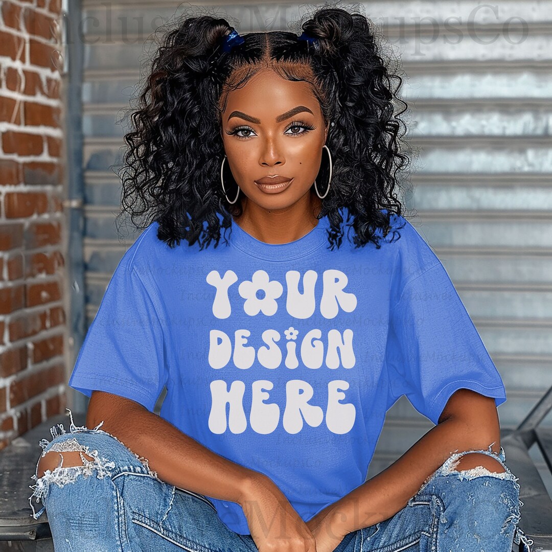 Flo Blue Comfort Colors Mockup C1717 Flo Blue Mockup 1717 Flo Blue Boho ...