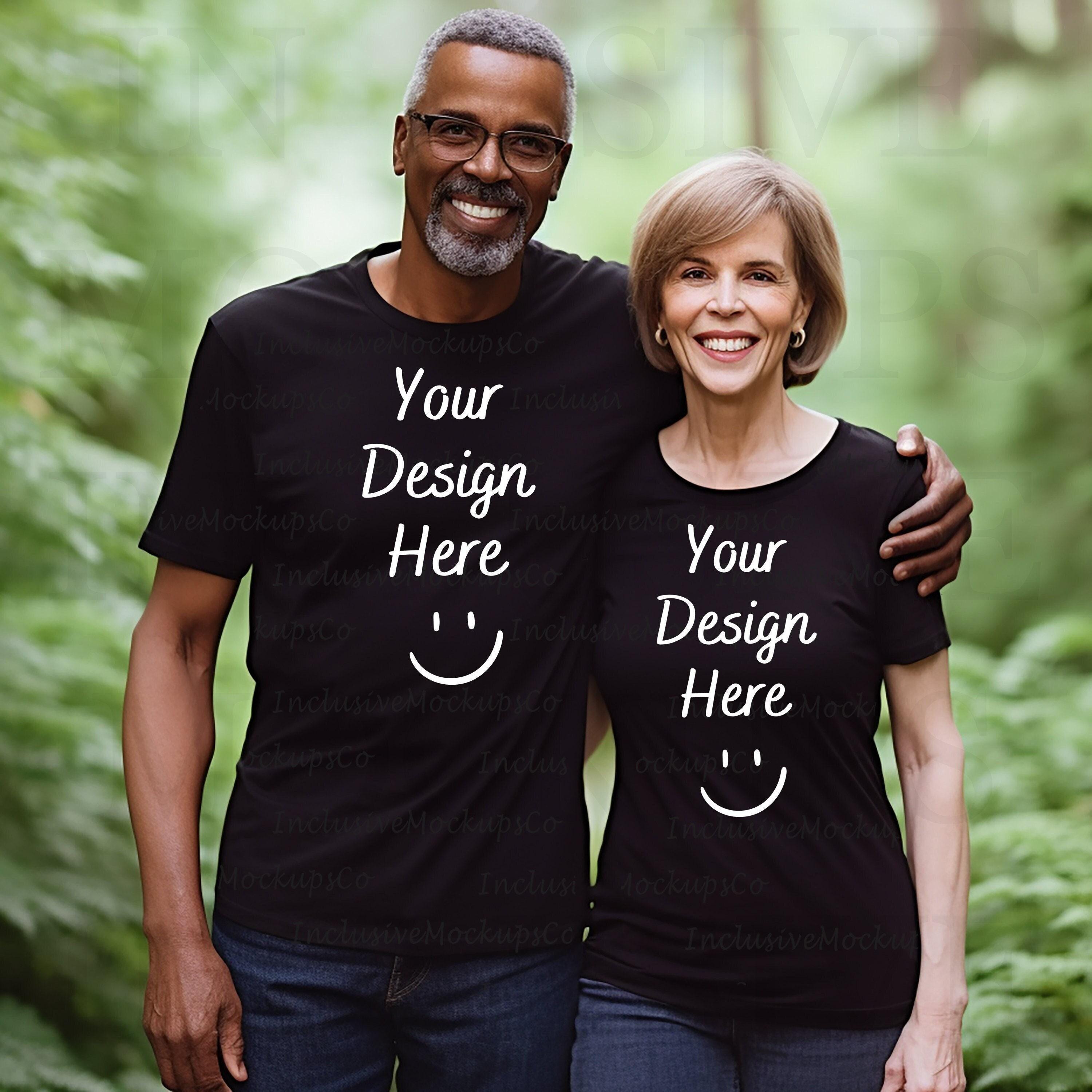 Interracial Couple Mockup Mixed Race Couple Mock up Black Bella Canvas ...