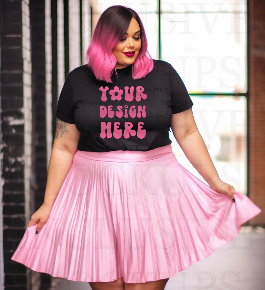 Plus Size Mockup, Black T-shirt Mockup, Diverse Mockup, Inclusive ...