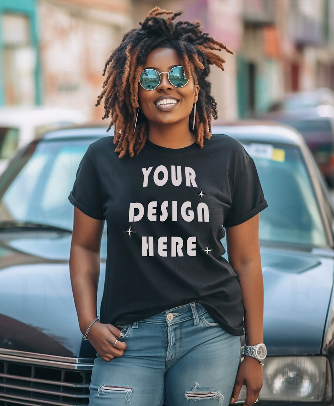 Black Model Mockup, Black Bella Canvas 3001 Mockup, African American ...