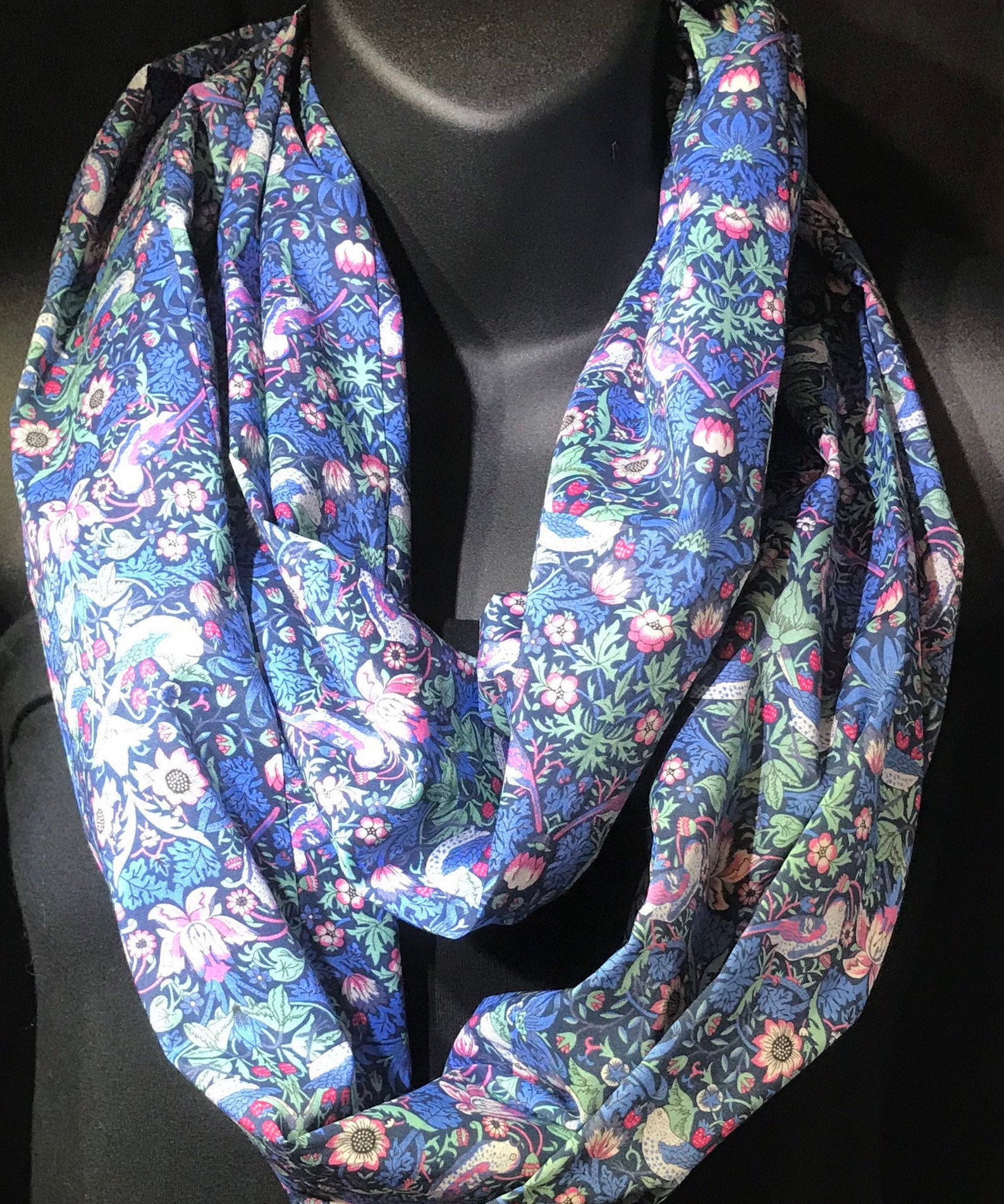 Liberty Fabric Scarf Strawberry Thief - Etsy UK