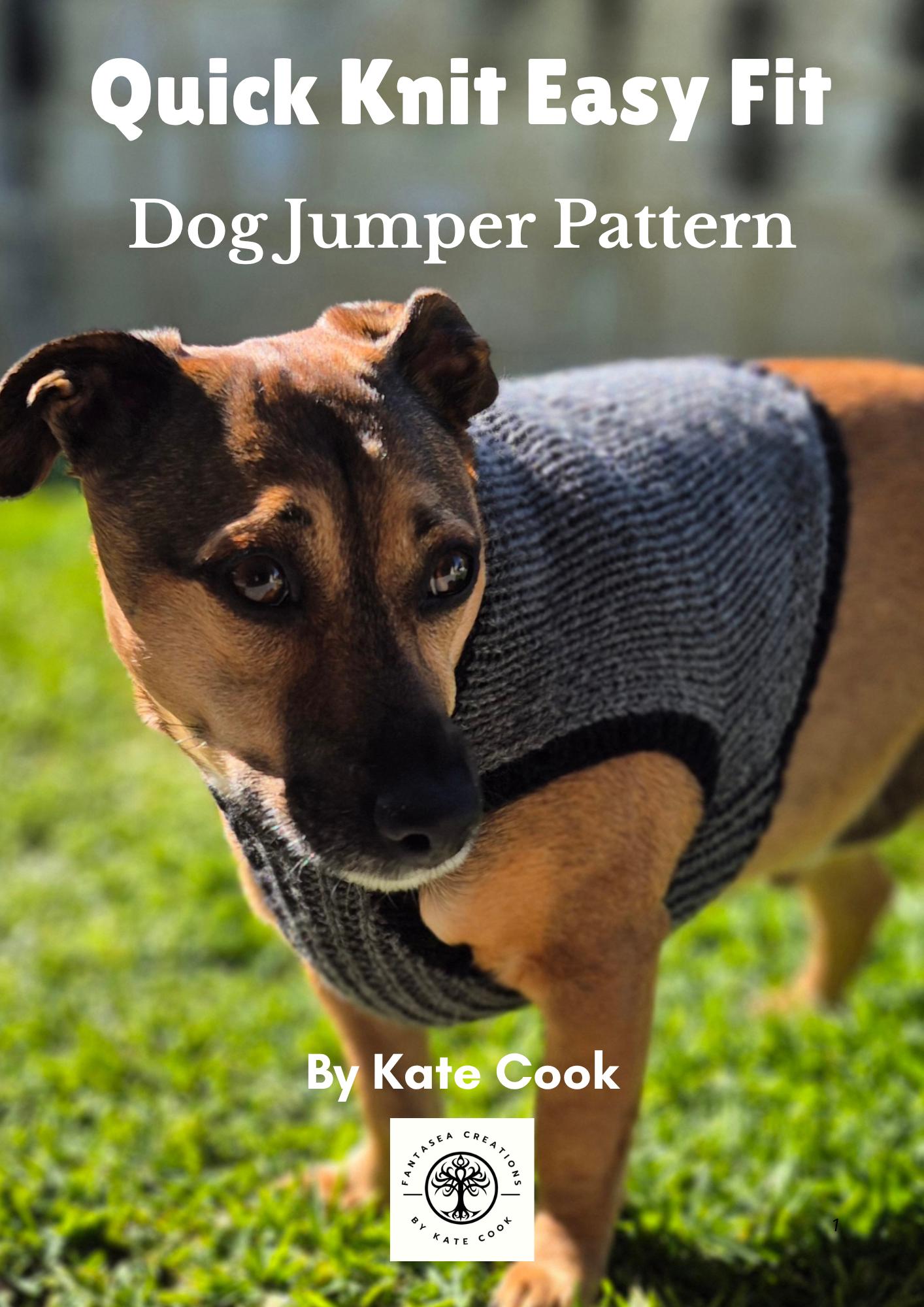 Quick Knit Easy Fit Dog Jumper Pattern | Custom-fit Knitting Pattern ...