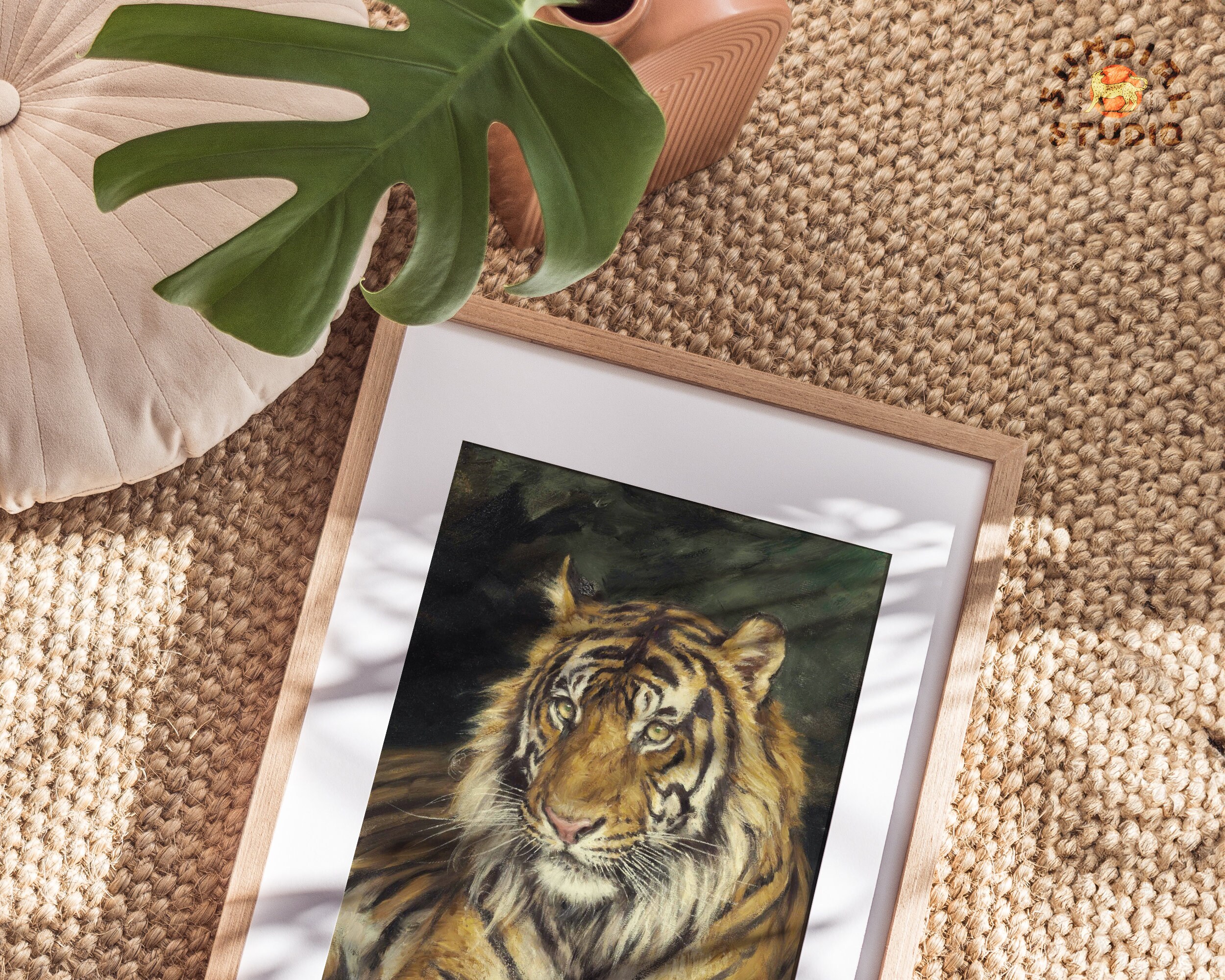 Bengal Tiger Oil Painting, Wild Cat Wall Art, Tiger Lover Artwork Gift ...