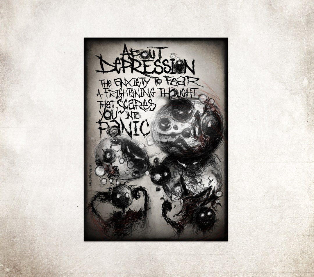Drawing "about Depression" Sad and Dark Drawing About the Struggles of ...