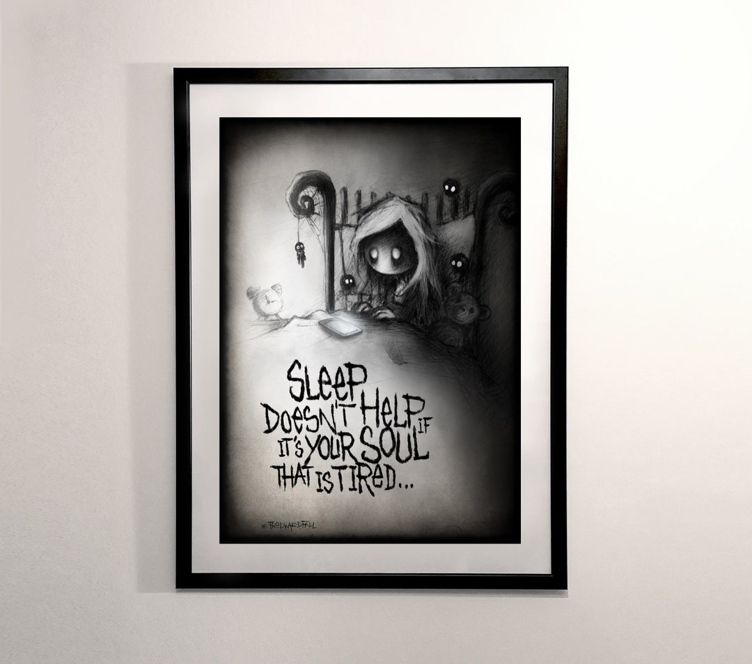 Drawing "the Tired Soul" by FREDWARDFALL. A3. Sad and Dark Drawing With ...
