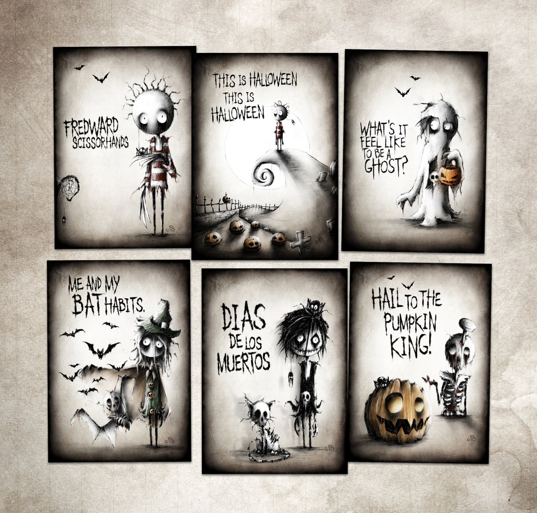 6-piece Post/card Set "halloween EDITION 2" With Unique and ...