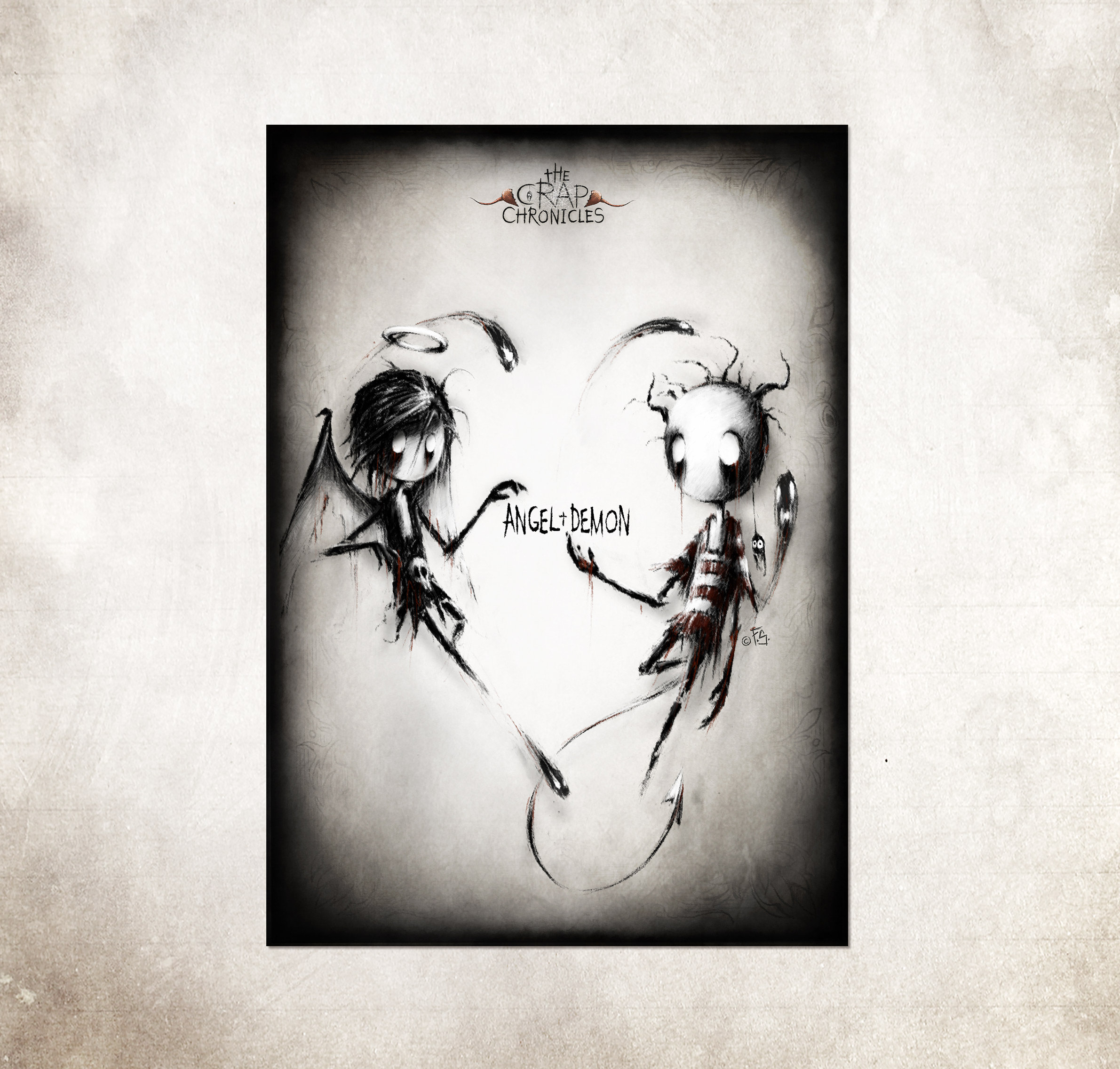 The Crap Chronicles - " the angel and the demon " Illustration. A4 ...