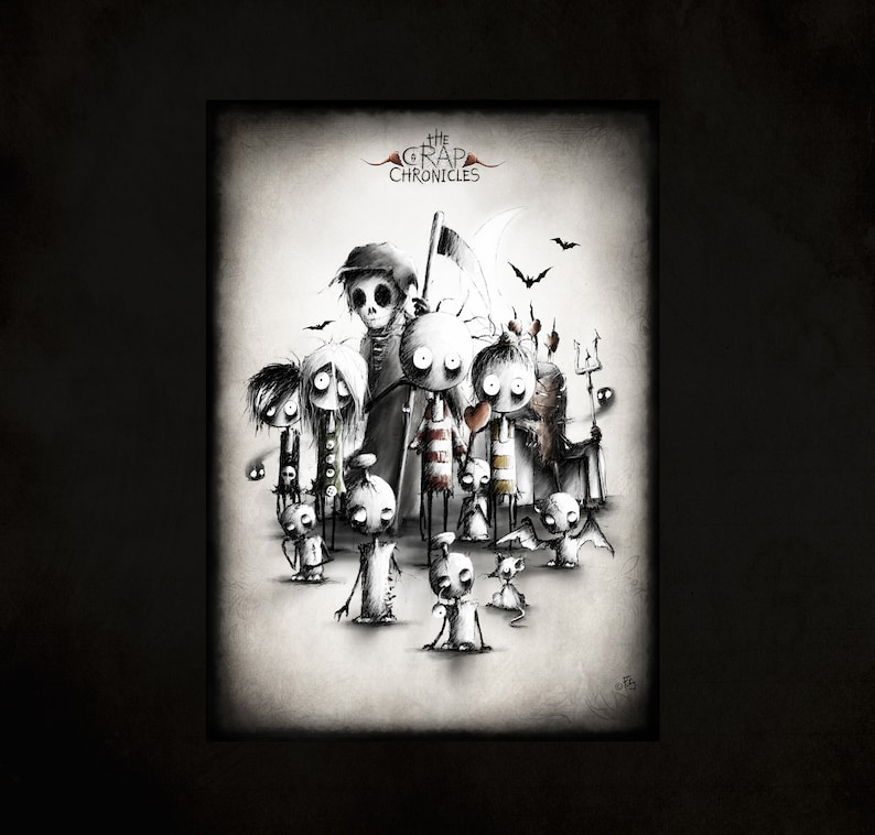 Zeichnung The creepy crew Spooky Gruppenbild - Etsy.de