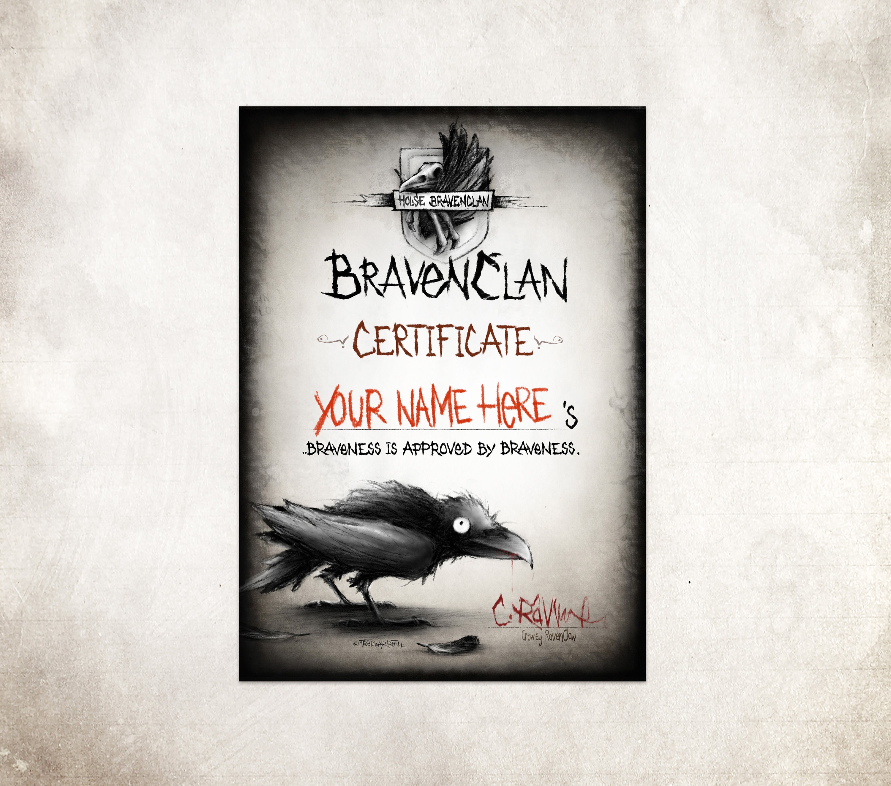 Drawing "certificate of Bravery" by Fredwardfall. Personalized Version ...