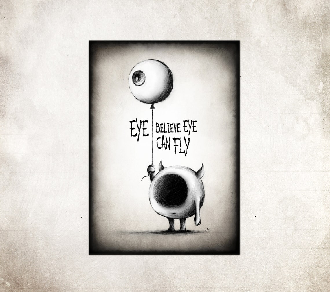 Drawing "eye Believe Eye Can Fly" by FREDWARDFALL. We Must Be Bravely ...
