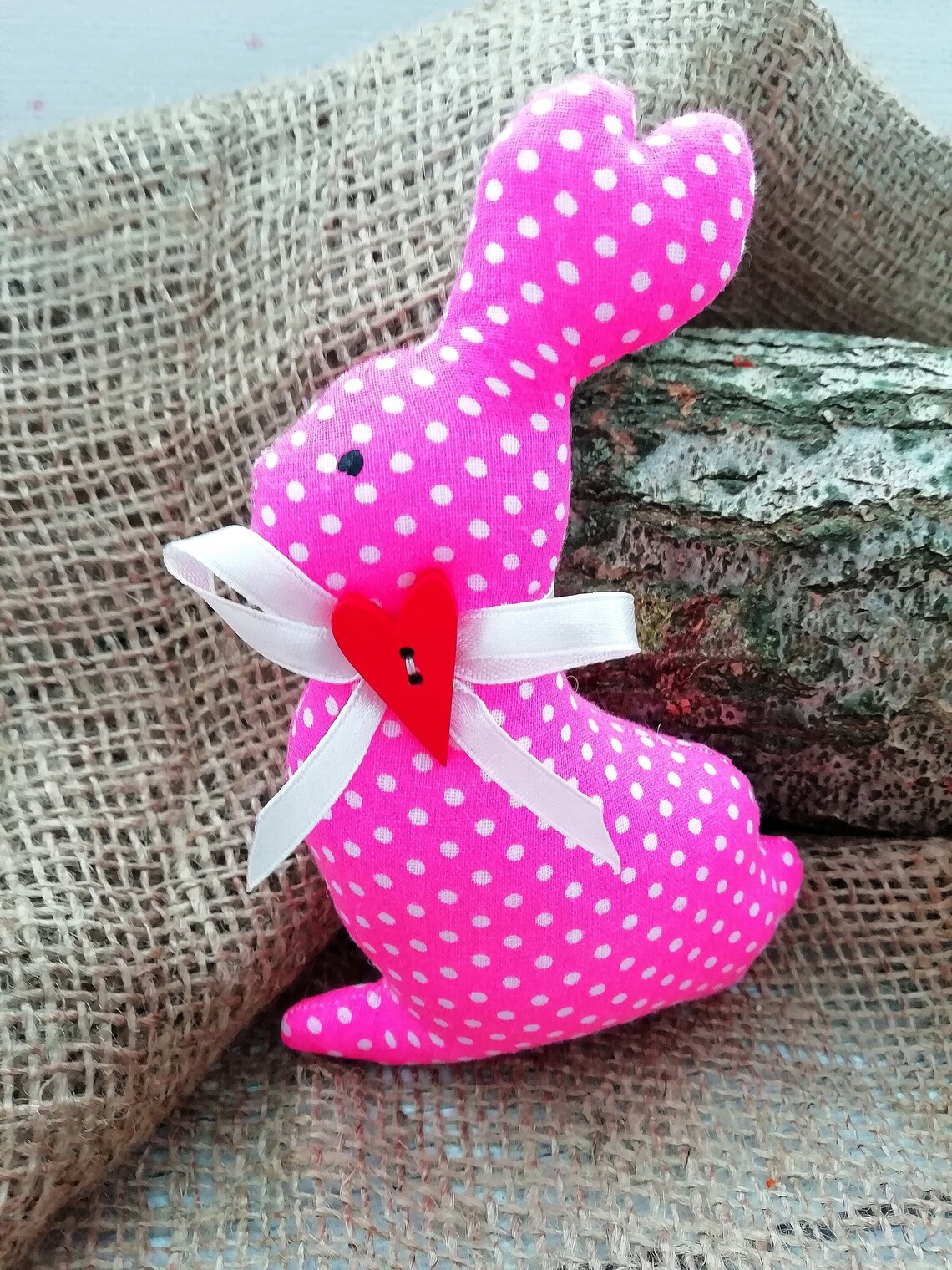 Set of 2 Textile Easter Bunnies Fabric Easter Basket Toy Set - Etsy