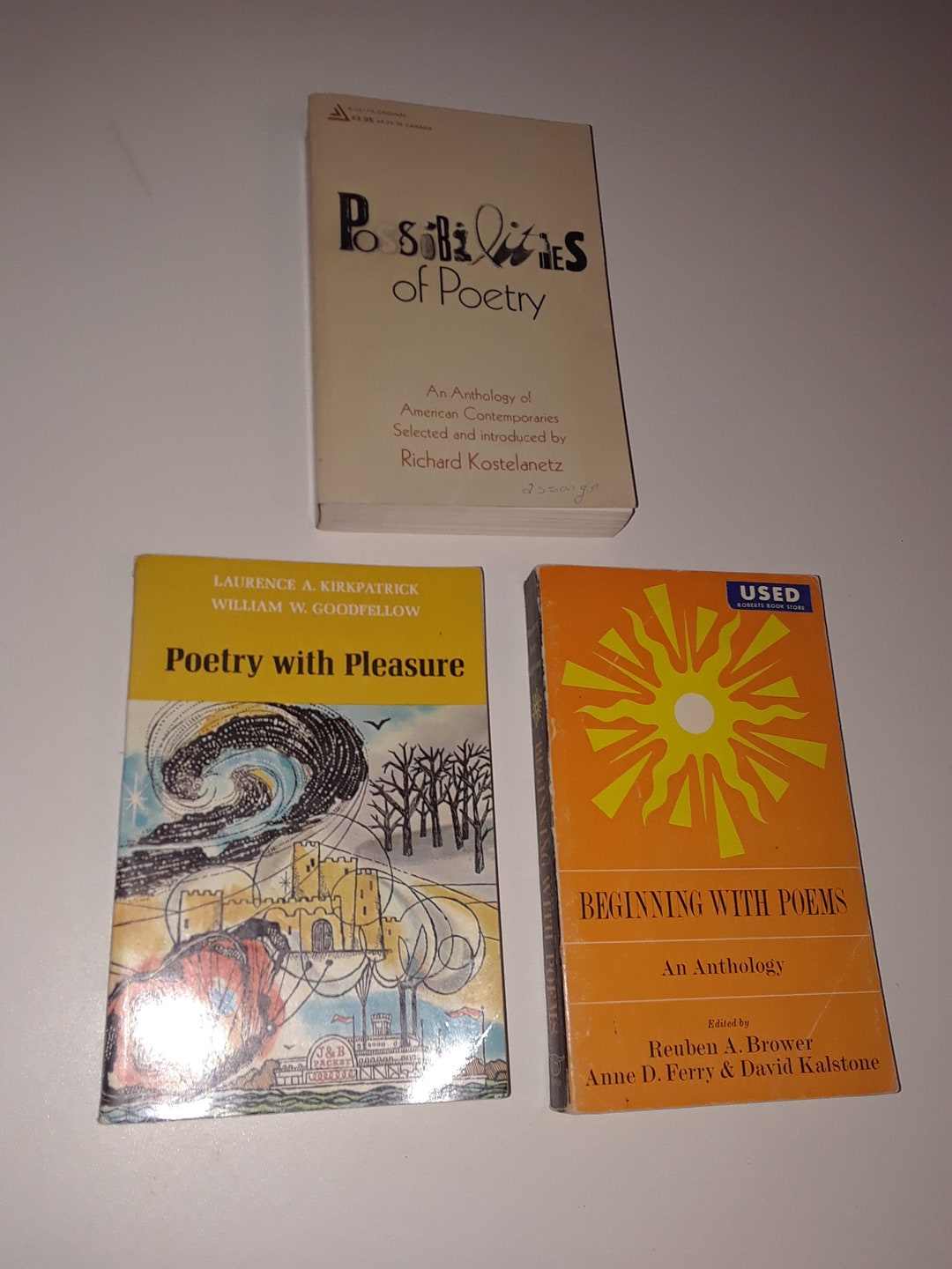 3 Vintage College Books on Poetry, Poetry With Pleasure 1968, Beginning ...