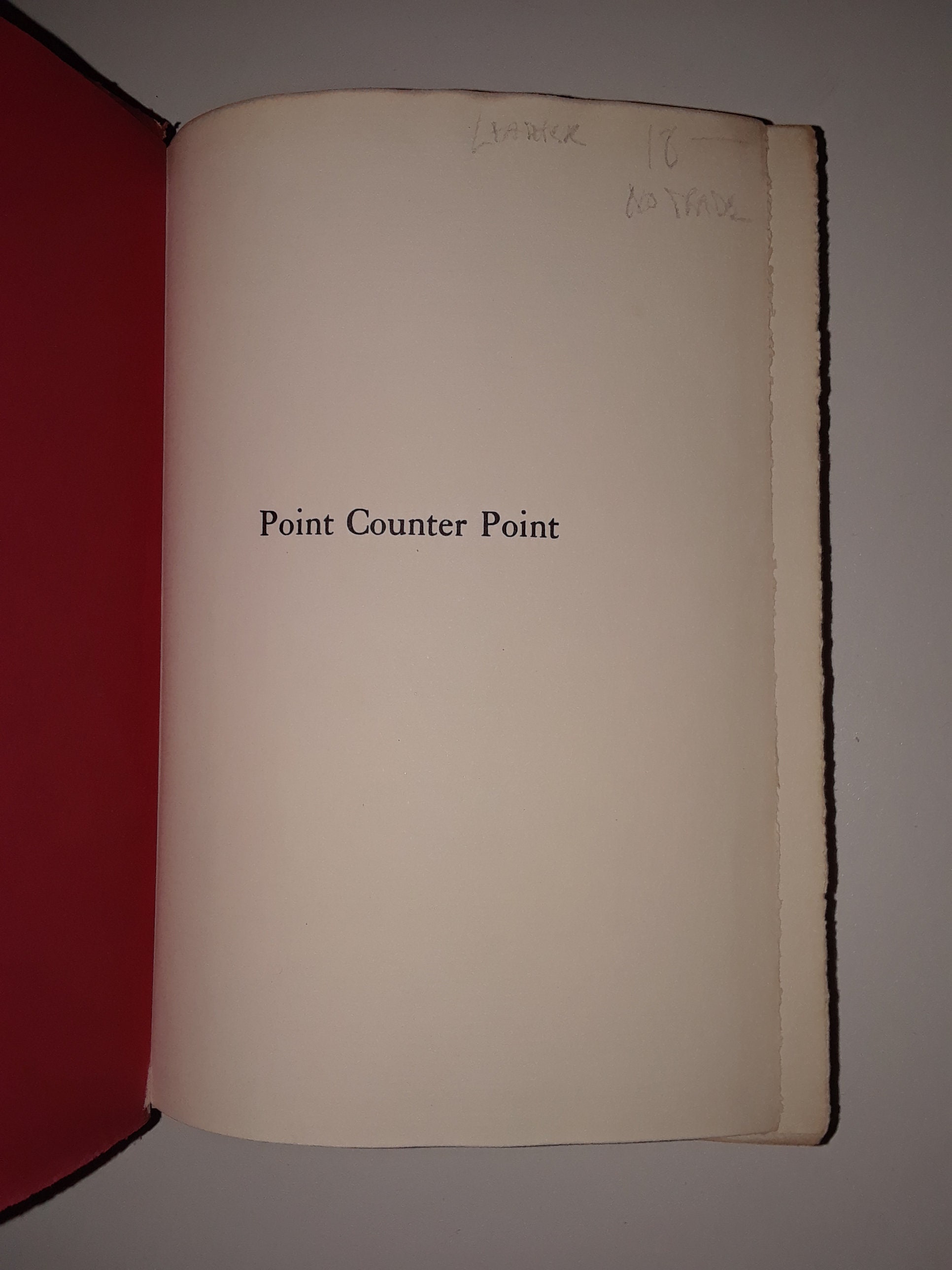 Point Counter Point by Aldous Huxley 1940 Red Leather Book - Etsy