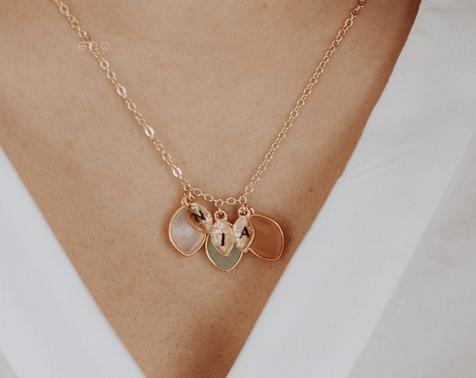 Personalized January Birthstone Necklace Initial Garnet Necklace for ...