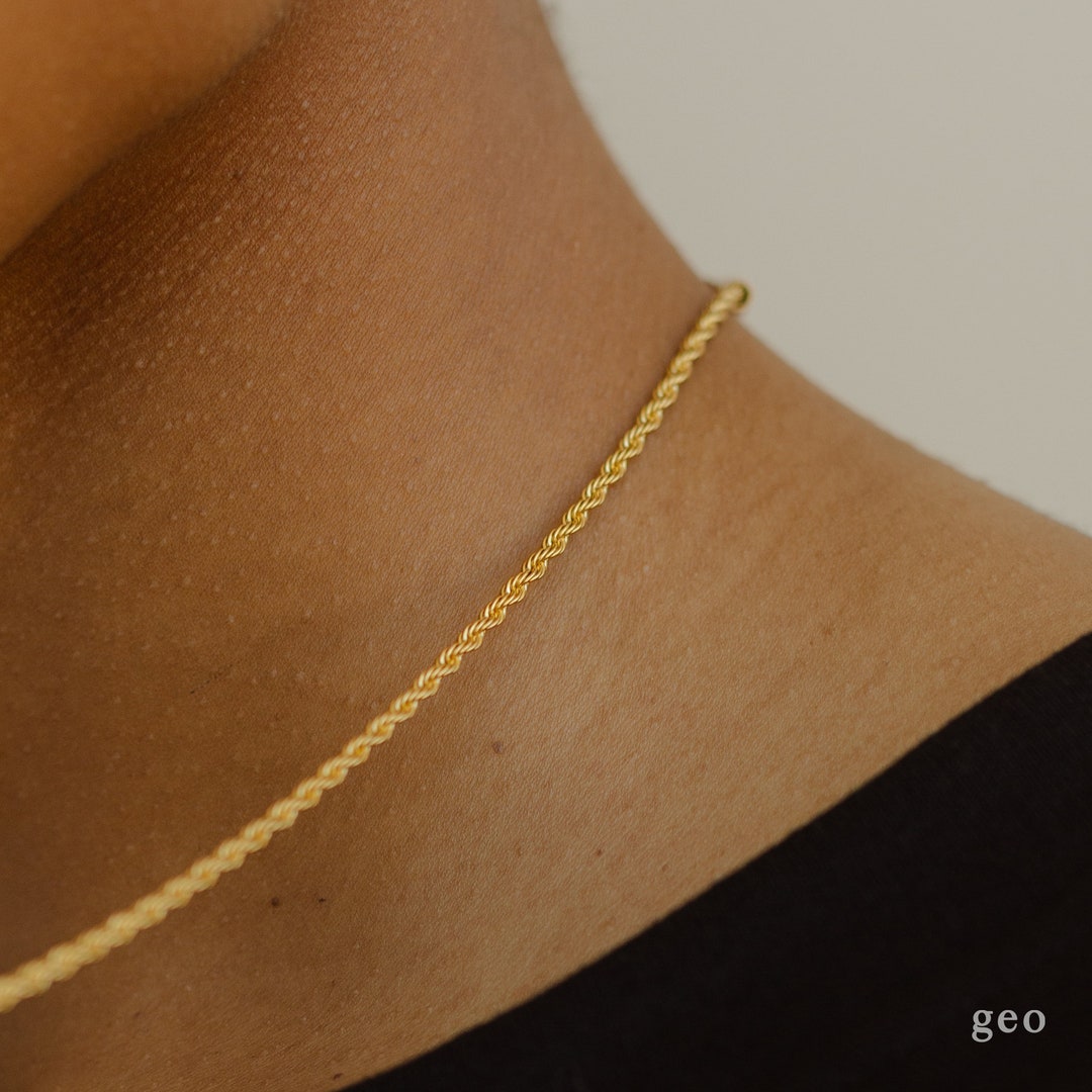 Rope Chain Necklace Rope Chain in Gold Layering Necklace Everyday ...