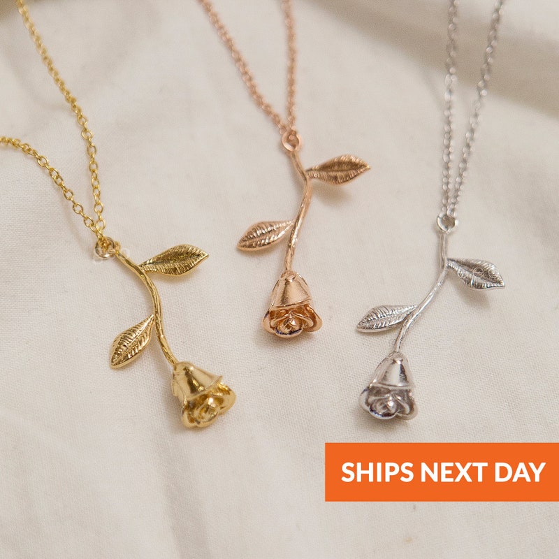 Rose Necklace - Etsy