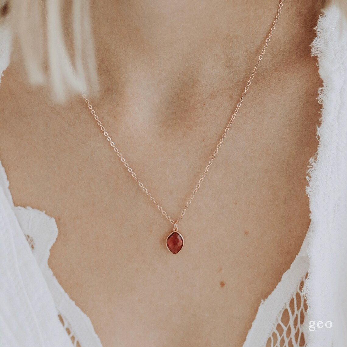 Ruby Necklace Gifts for Women Personalized July Birthstone | Etsy