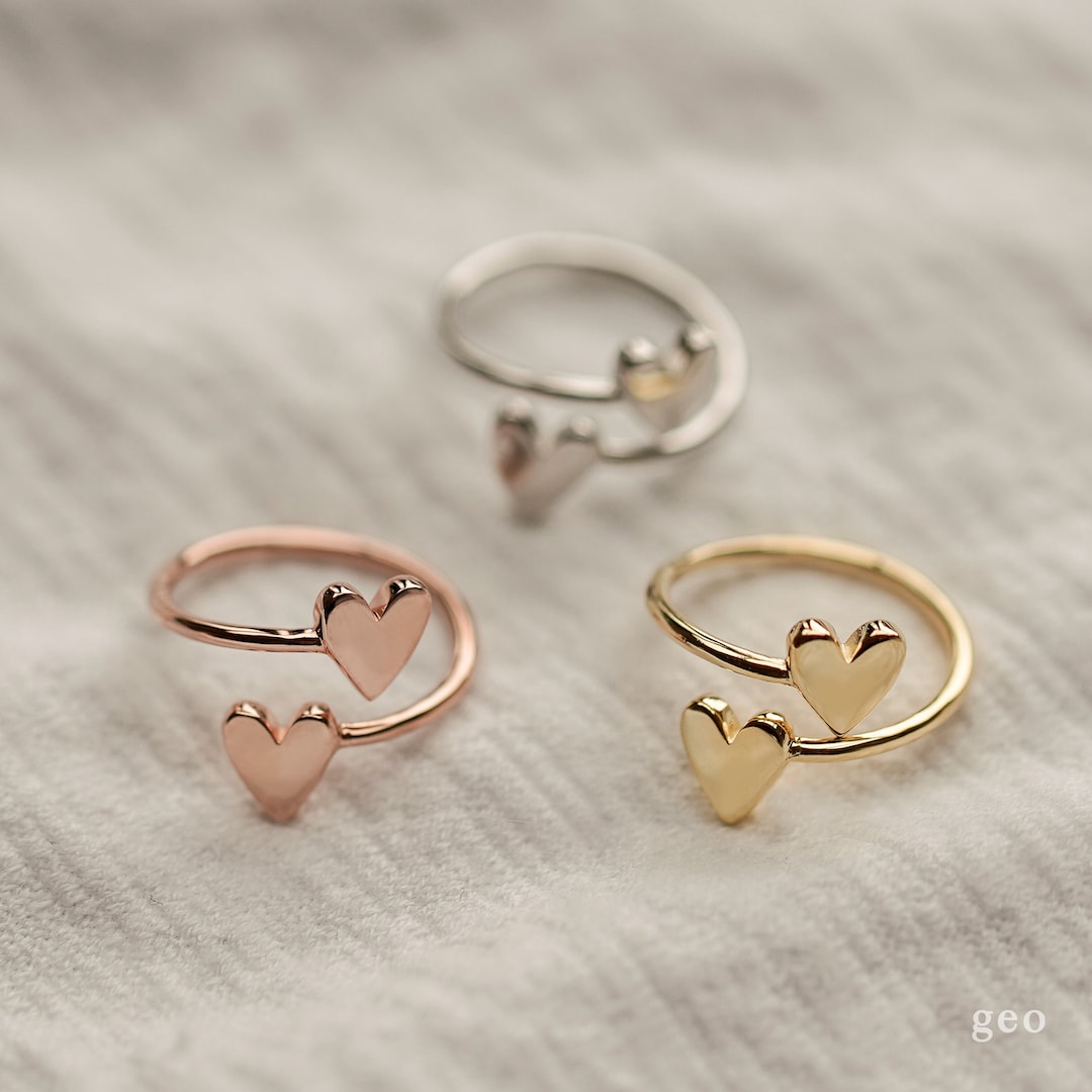 Personalized Heart Ring With Initial Meaningful Gift for Her Initial ...
