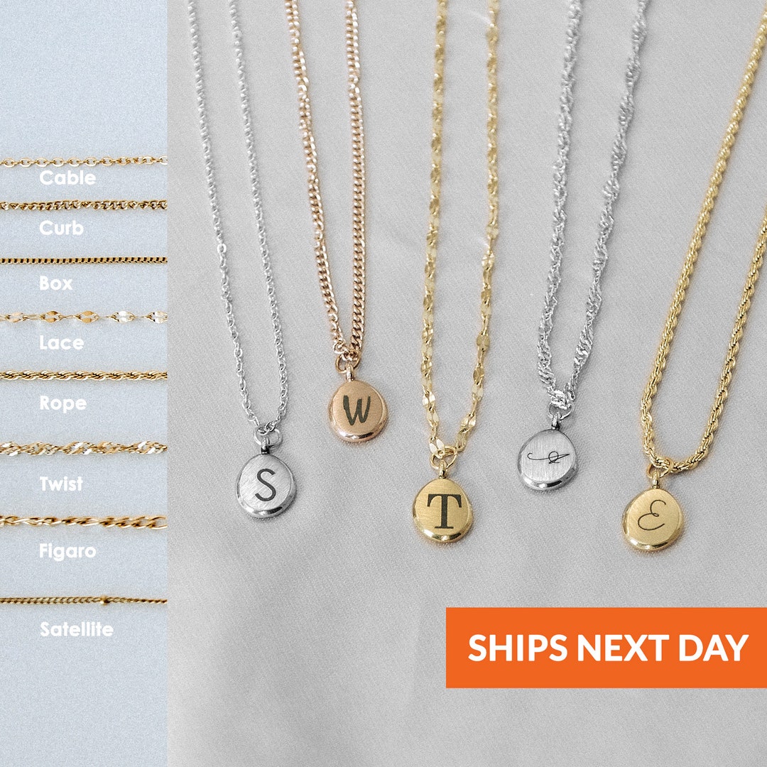 Personalized Asymmetrical Oval Pendant Trendy Unique Jewelry Initial ...