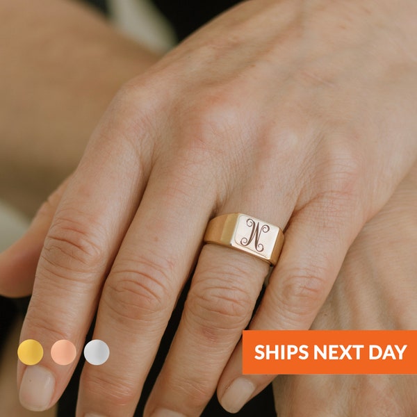 Initial Ring for Men - Etsy