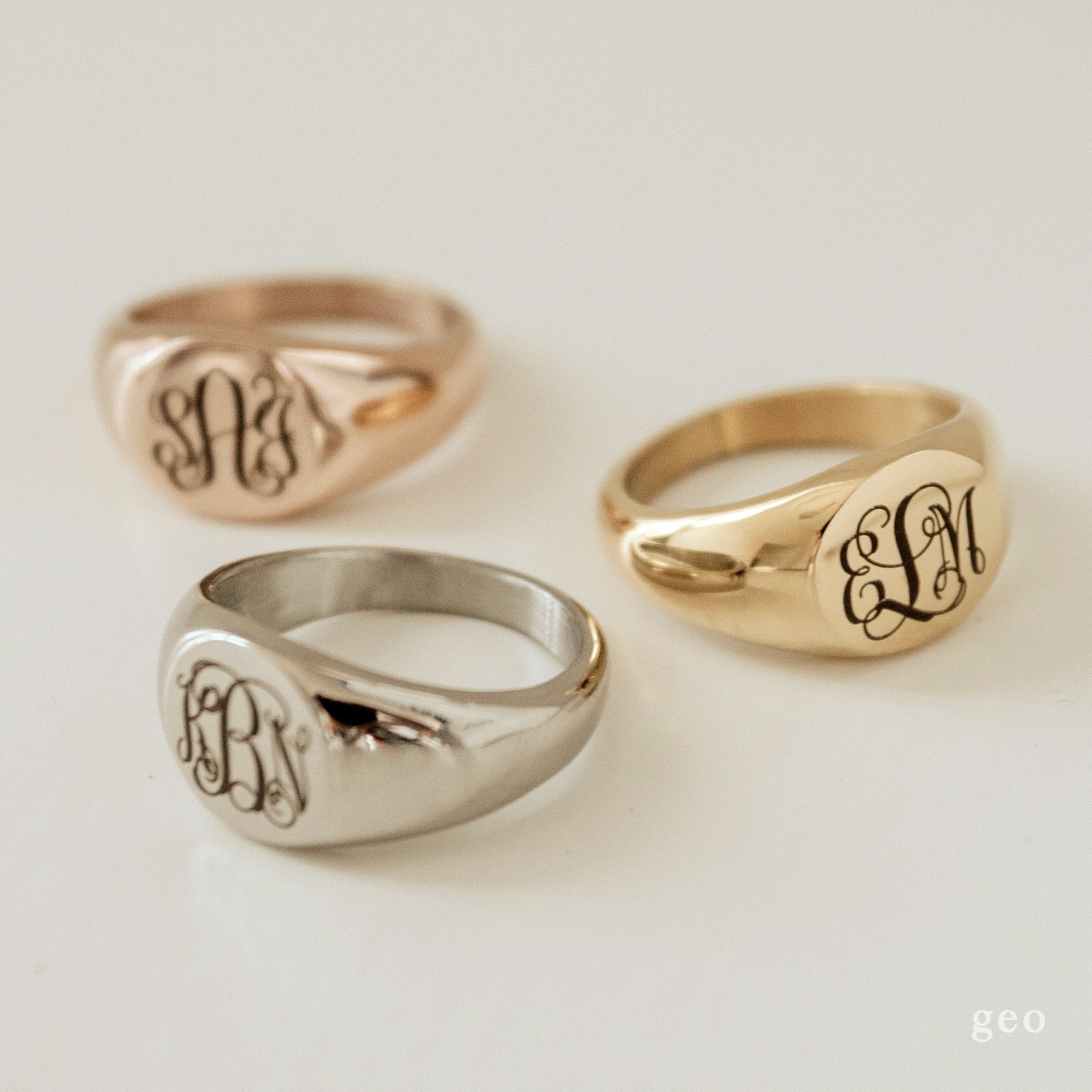 Monogram Signet Ring Personalized Ring Gold Ring Personalized - Etsy