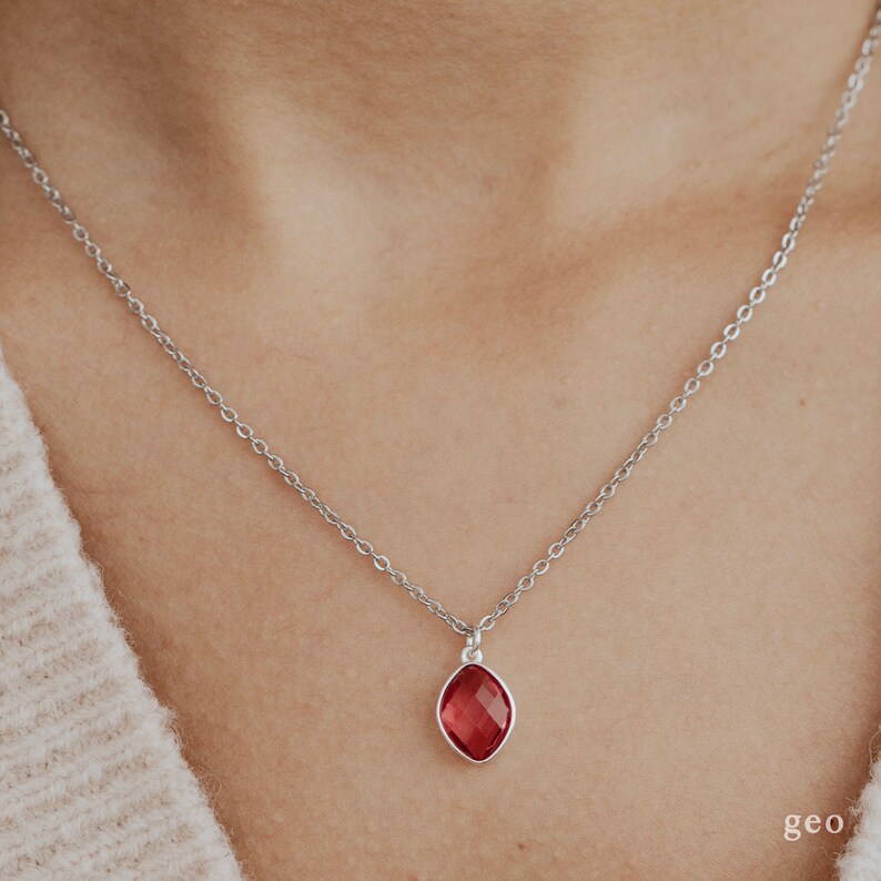 Ruby Necklace Gifts for Women Personalized July Birthstone - Etsy