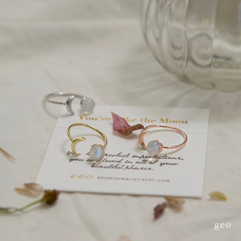 Celestial Jewelry Moonstone Ring For Women Gem stone Ring For | Etsy