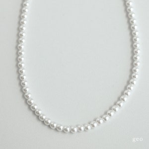 Name Coin Charm Pearl Necklace, Birthday Gift for Her, Personalized ...