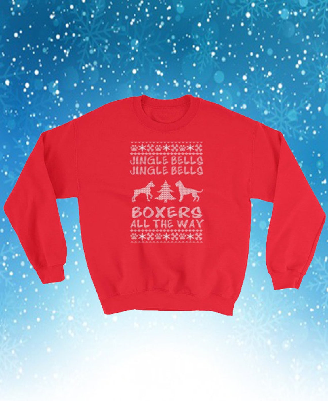 Boxer Dog Christmas Sweater / Jingle Bells Boxers All the Way - Etsy