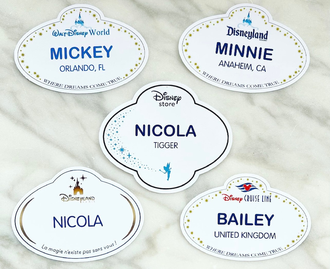 Custom Personalised Cast Member Badge Name Tag Sticker Walt Disney ...